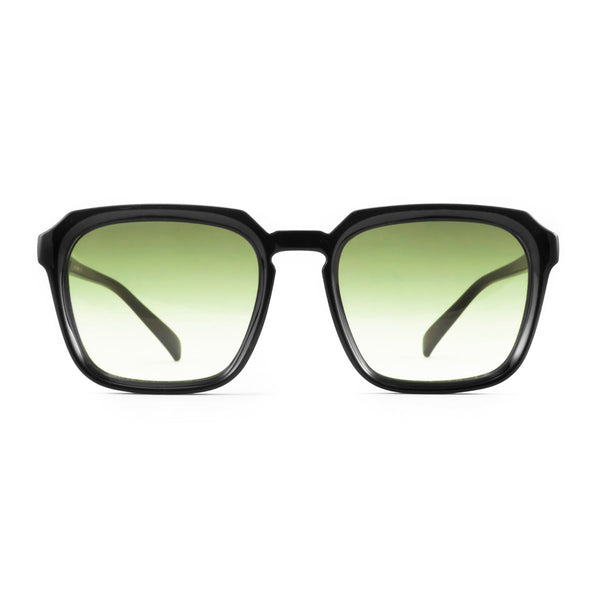 Monaco Sunglasses - Black Shiny - Olive Gradient Lens | Infinit